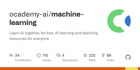 Github Ocademy Aimachine Learning Learn Ai Together For Free Ai