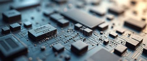 Intricate Close Up Of A Modern Microchip Circuit Board Stock Image Image Of Connectivity