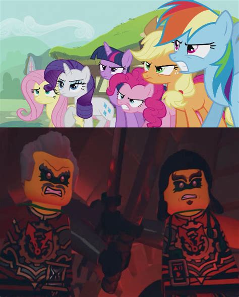 The Mane Six Vs Acronix And Krux By Fireyratchet On Deviantart