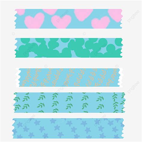 Blue Washi Tape PNG Transparent Blue Washi Tape Set Collection Washi