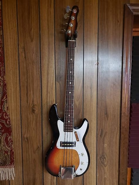 Vintage Made In Japan Bass Guitar With Gold Foil Pickup Reverb