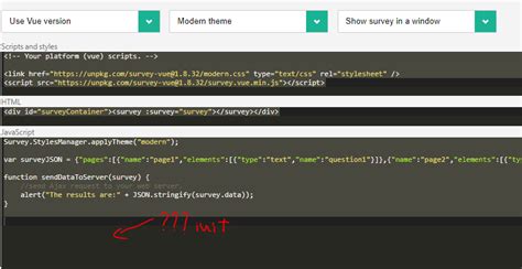 Strange Output In Embed Tab In Some Cases Issue Surveyjs Survey Creator GitHub