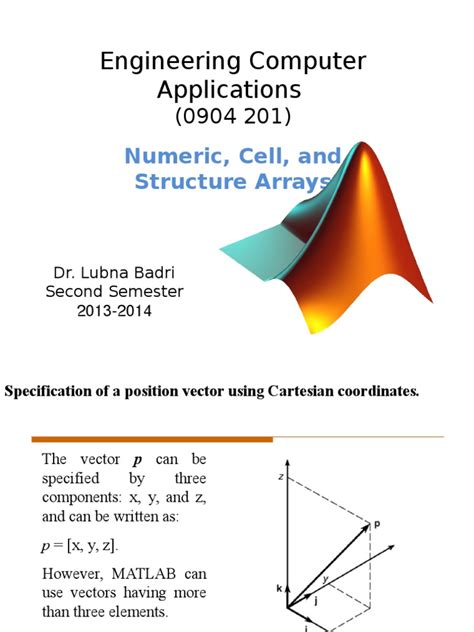 Engineering Computer Applications Numeric Cell And Structure Arrays Pdf Matrix
