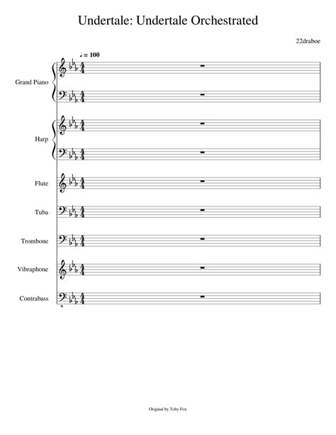 Undertale Undertale Orchestrated Sheet Music For Piano Trombone Tuba
