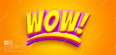 Premium Psd Wow Text Editable 3d Comic Style Text Effect