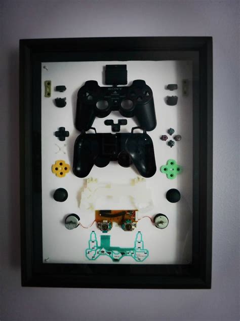 Sony Playstation 2 Controller Inside View Black Frame Shadow Box
