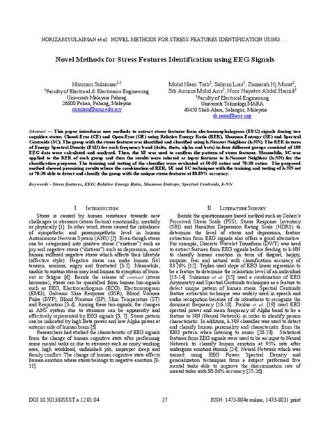 Pdf Novel Methods For Stress Features Identification Using Eeg Signals Dokumentips