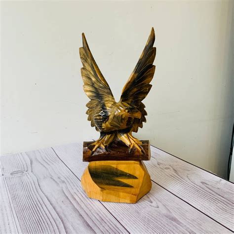 Wooden Eagle Eagle Figure Wood Eagle Sculpture Vintage Rare Wooden