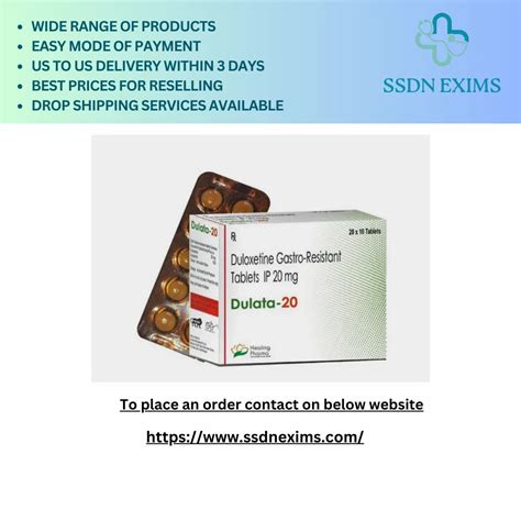 Dulata 20 Mg Tablet Duloxetine At Rs 85stripe Duloxetine Hcl Tablet