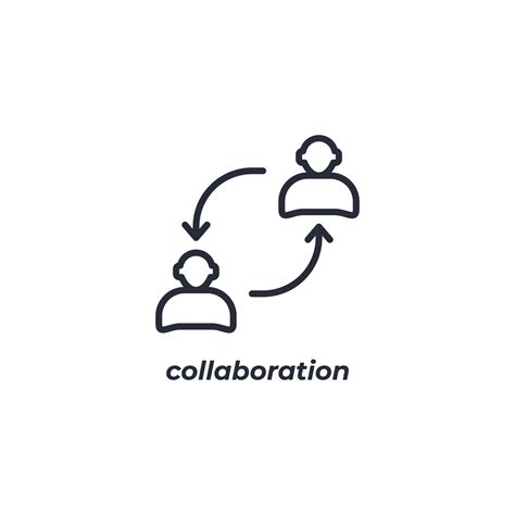 Vector Sign Collaboration Symbol Is Isolated On A White Background Icon Color Editable