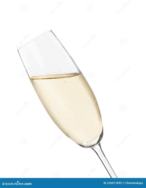 Glass Of Sparkling Wine Isolated On White Stock Image Image Of Full