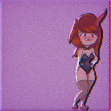 Rule 34 Bunny Ears Female Female Only Glitch Effect Lipstick Purple
