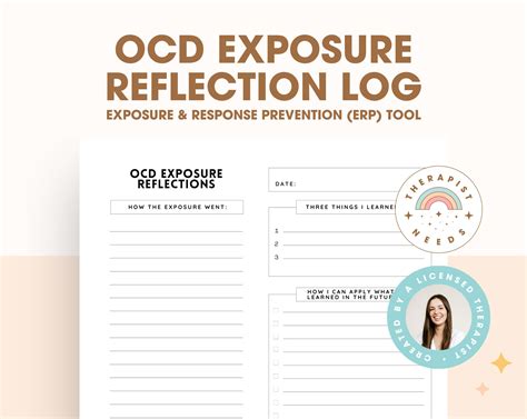Ocd Exposure Reflection Log Worksheet Ocd Handout For Therapists