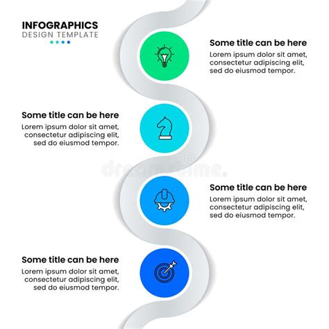 Infographic Template Vertical Line With 4 Circles Stock Vector Illustration Of Diagram