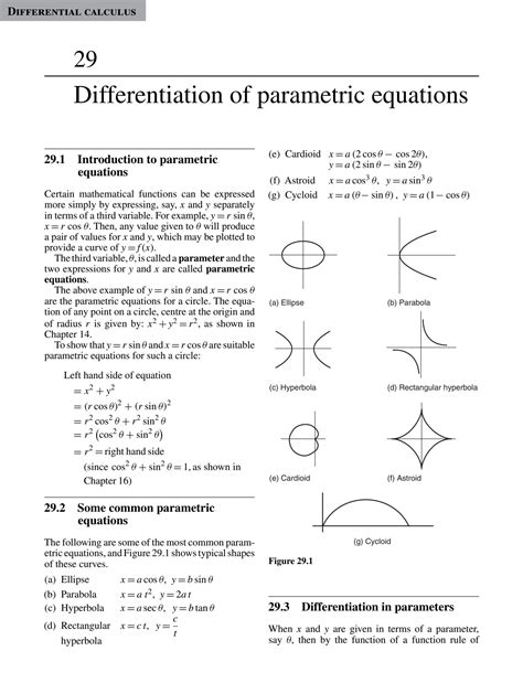 SOLUTION Differentiation Of Parametric Equations Studypool