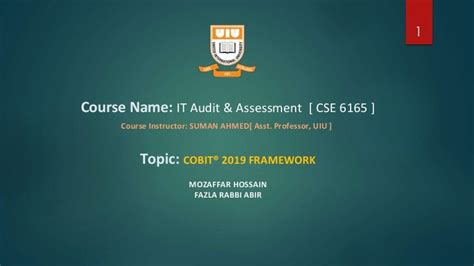 Cobit 2019 Framework By Isaca