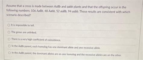 Solved Assume That A Cross Is Made Between Aabb And Gabb