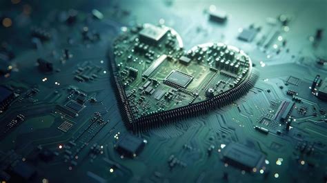 Premium Photo Heart Shaped Like A Microchip Technologies And Life Ai