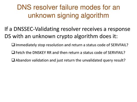 ecdsa p 256 support in dnssec validating resolvers ppt download