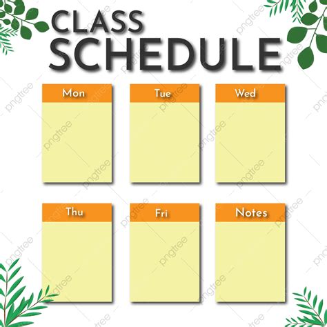 Class Schedule Note Template Template Download On Pngtree