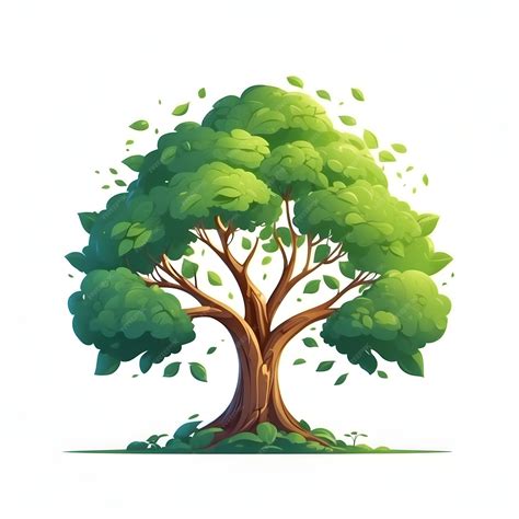 Tree Cartoon Illustration Cartoon Tree Design Cute Tree Character