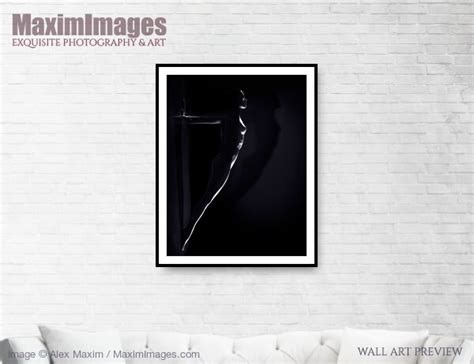 Art Print Of Woman Defying Gravity Doing A Plank Against The Wall Naked Body Outline