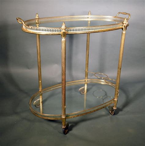 Mid Century Modern French Brass And Glass Bar Cart The 1950s At 1stdibs