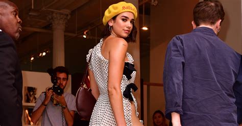 Dua Lipas Polka Dot Dress With Slit Nyc Ps Fashion