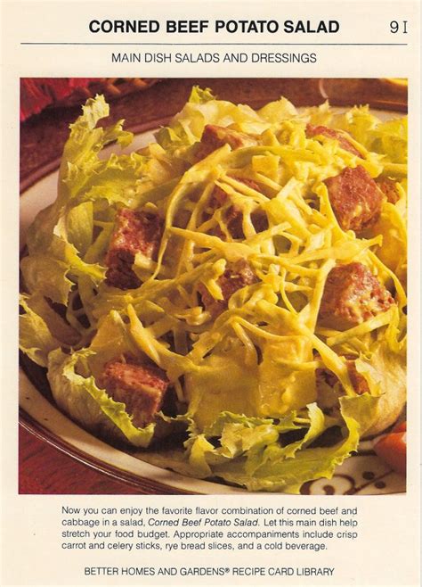 Corned Beef Potato Salad Vintage Recipe Cards