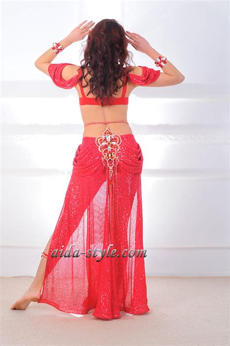 Red Belly Dancing Costume Aida Style
