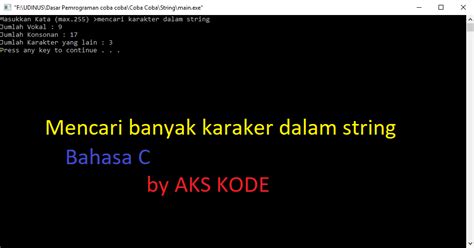 Menghitung Banyak Karakter Pada String Bahasa C