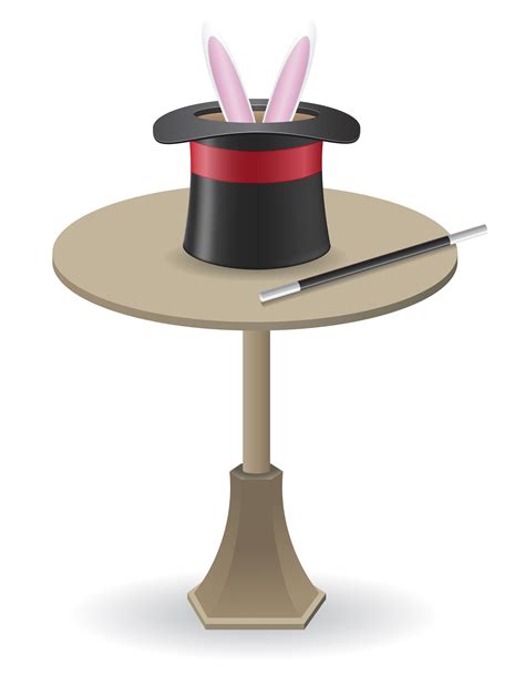 Magic Wand And Cylinder Hat On The Table Vector Illustration 492880