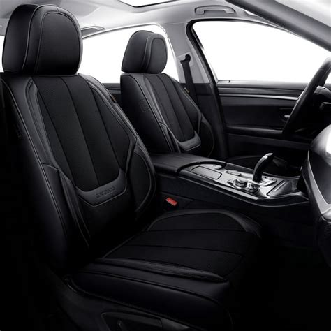Coverado Car Seat Covers Black Full Set For Car Breathable Fabric