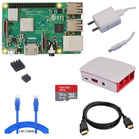 Raspberry Pi 3 Model B Kit With Adapter Case Lan And Hdmi Cable