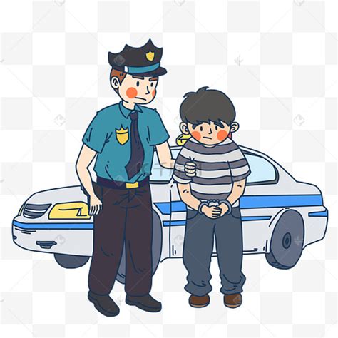 警察抓人卡通图片 警察抓人卡通图片素材免费下载 千库网