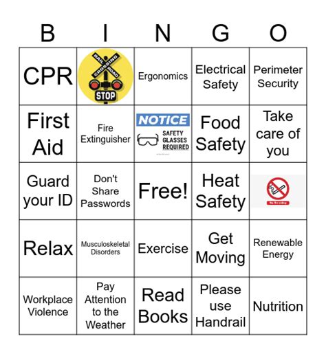 Safety Bingo Card