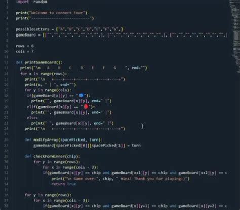 Divya Yelmakanne On Linkedin Internship Connectfourgame Python