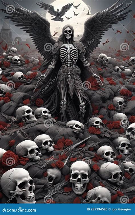 Fallen Angel Horror Spooky Terror Above A Pile Of Corpses Fantasy