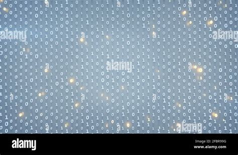 Binary Code Matrix With Glowing Symbols Seamless Loop 3D Render
