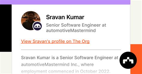 Sravan Kumar Senior Software Engineer At Automotivemastermind The Org