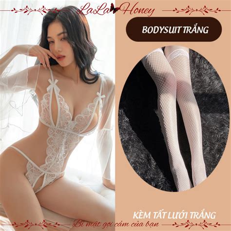 Đồ Ngủ Bodysuit Ren Sexy Xuyên Thấu Hở Đáy Đồ Lót Liền Thân Gợi Cảm Sexy Quyến Rũ LALA HONEY