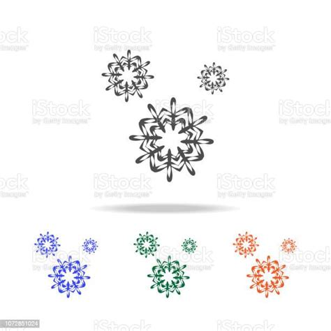 雪花圖示在多色圖示的耶誕節假期的元素優質的平面設計圖示簡單的圖示網站 網頁設計 移動應用程式向量圖形及更多下雪圖片 Istock