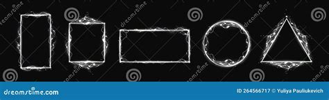 Lightning Frames White Electric Energy Borders Stock Vector Illustration Of Energy Dangerous