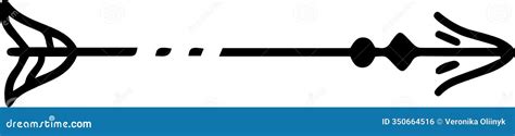 Simple Black Arrow Pointing Right With A Dotted Line Representing Its