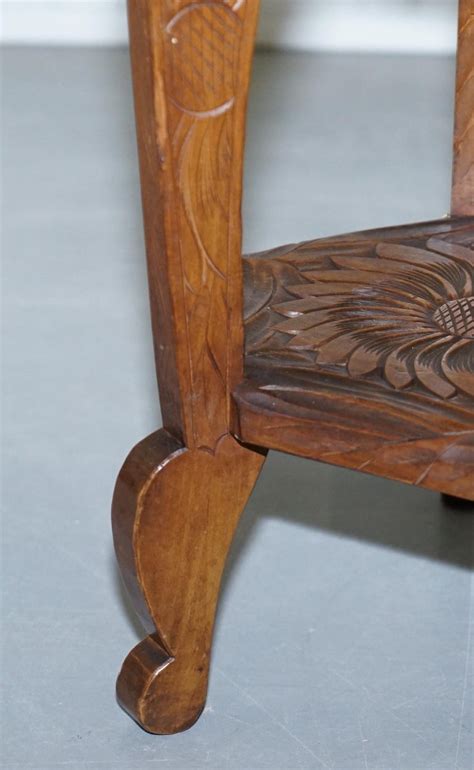 Medium Sized 1905 Libertys London Japanese Carved Jardiniere Plant