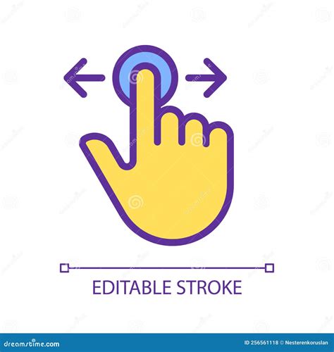 Scrolling Horizontally Pixel Perfect Yellow RGB Color Icon Stock Vector Illustration Of