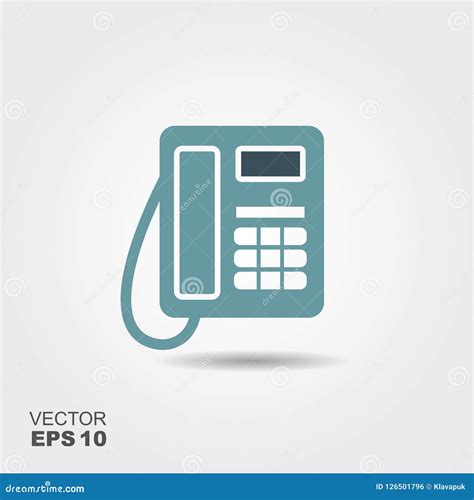 Landline Icon In Flat Style Isolated On Grey Background Stock Vector Illustration Of Phone