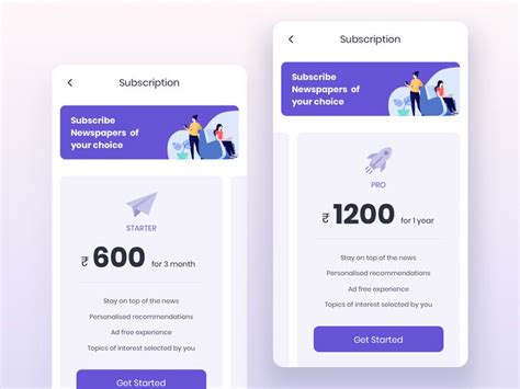 Premium Subscription Plan Screen Mobile App Design How To Plan Web