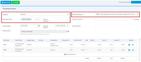 How Post A Purchase Order Invoice In Mat Finance Bromcom Documentation Centre