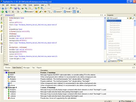 Ottimizzare I CSS Con TopStyle HTML It